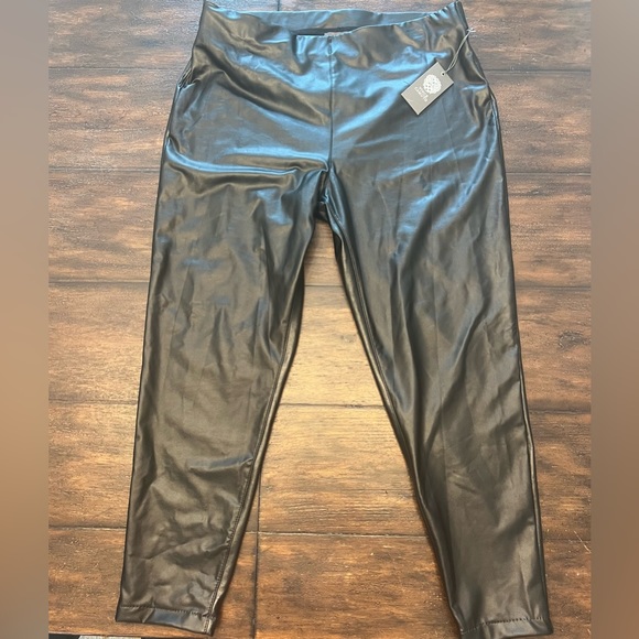 Vince Camuto | Pants & Jumpsuits | Vince Camuto Black Vegan Leather ...